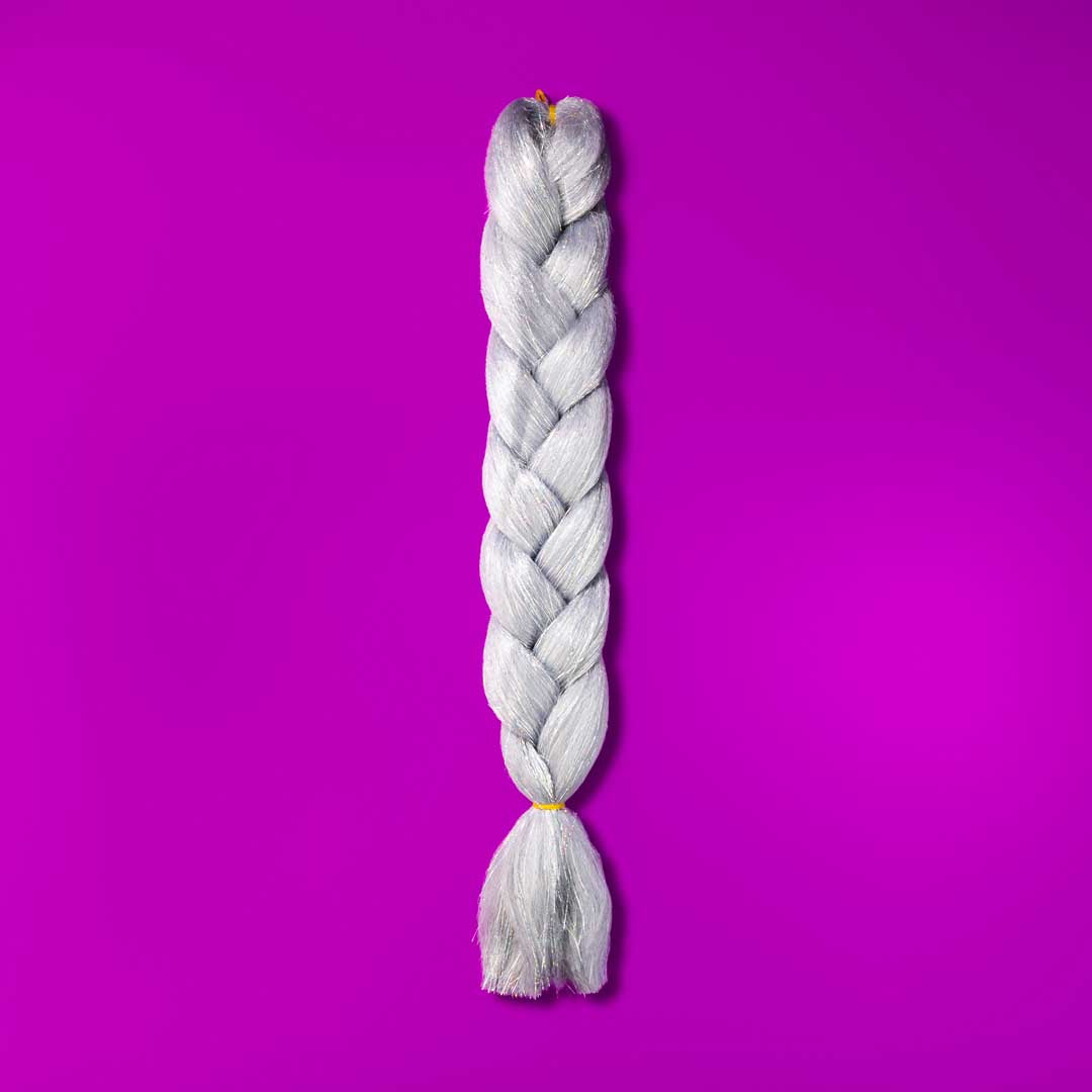 Grey & Tinsel Synthetic Jumbo Braid – SimplyHair