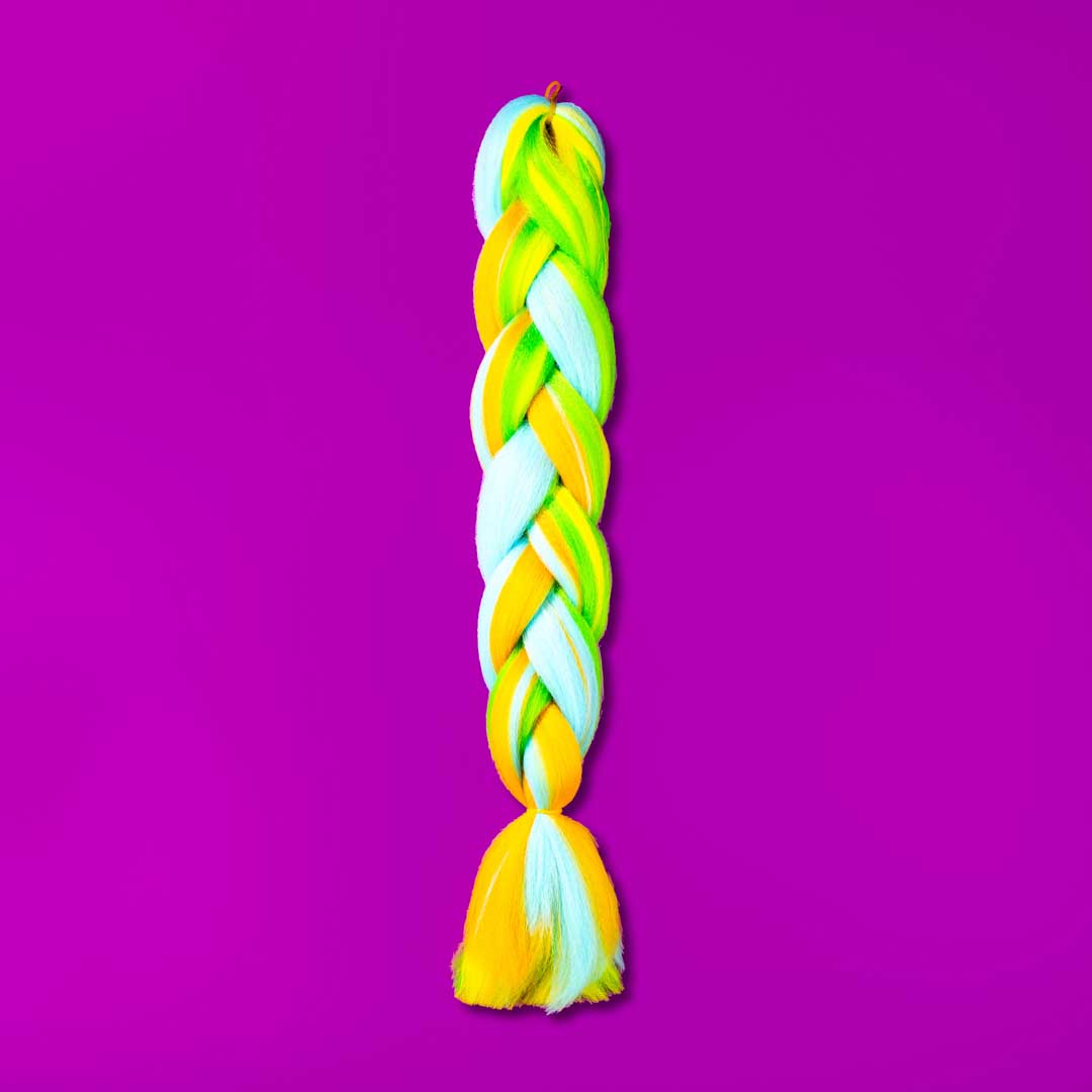 Orange, Blue, Green & Yellow Synthetic Jumbo Braid – SimplyHair