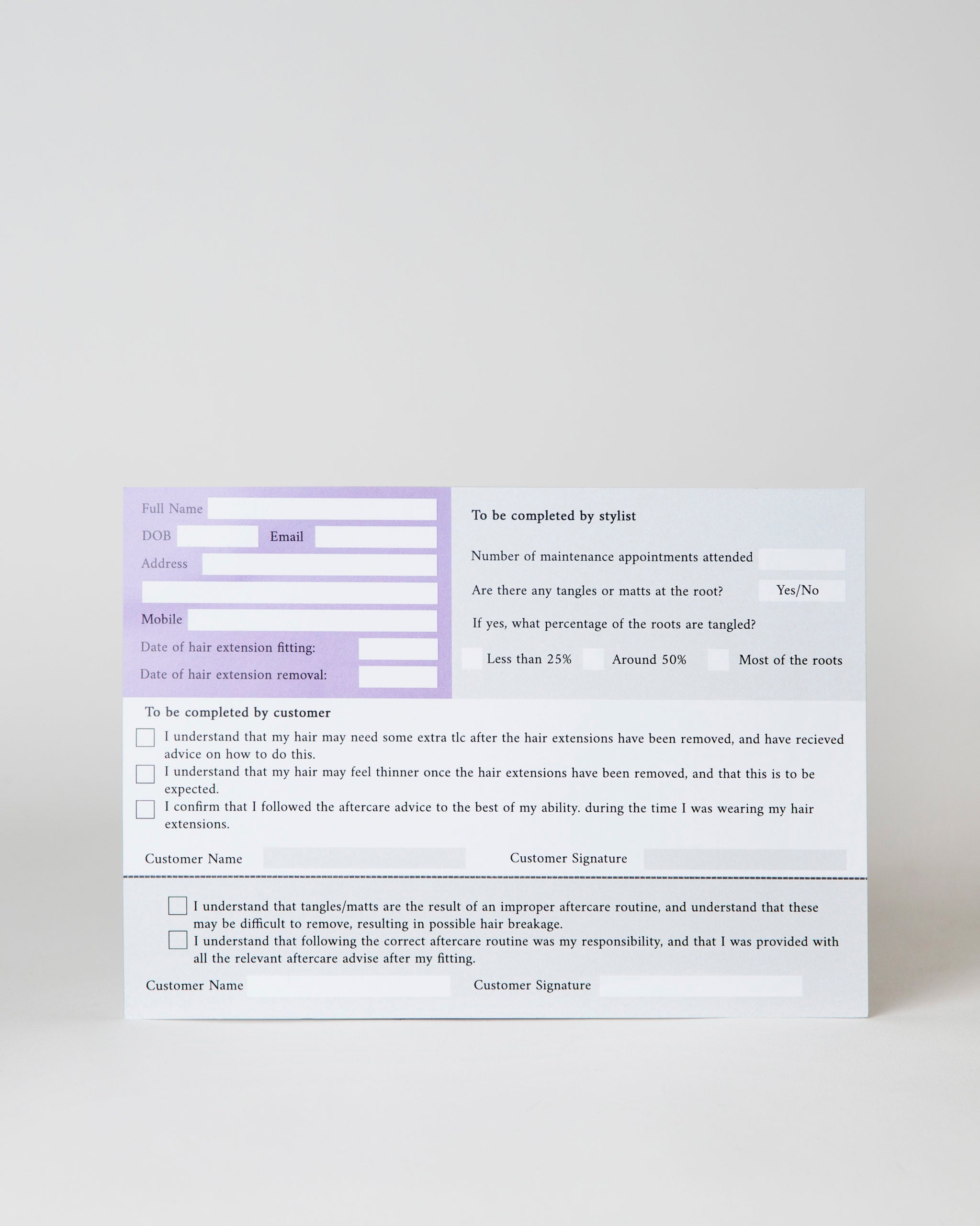 Removal Cards – SimplyHair